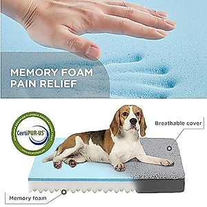 Codi Orthopedic Dog Beds XL for Extra Large Dogs with Memory Foam, Reversible Dog Mat with Removable Cover, Waterproof Pet Bed Machine Washable, Grey