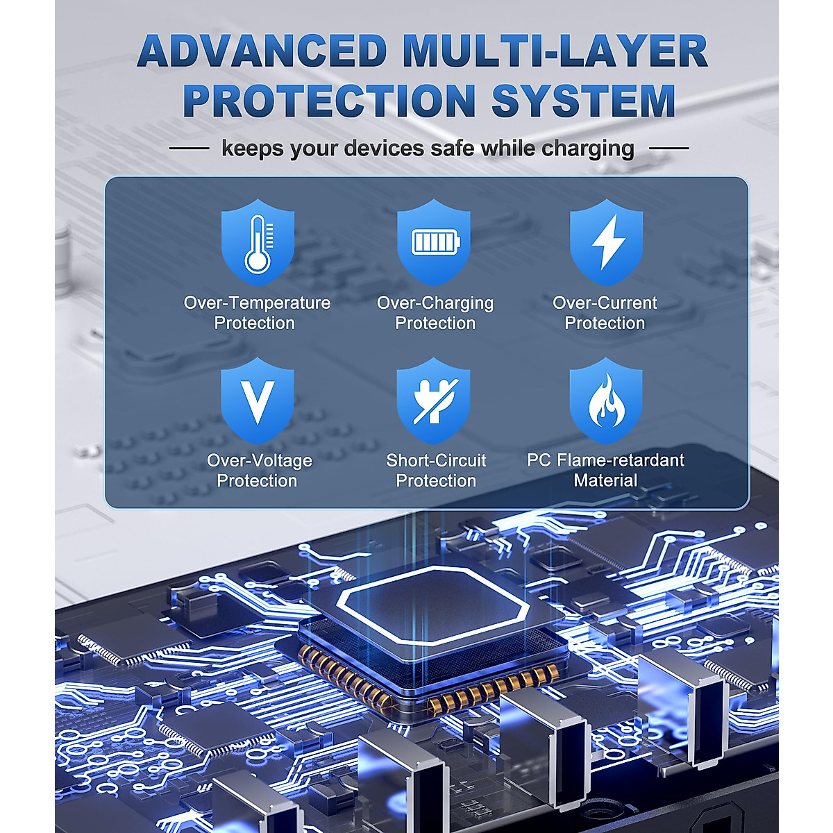 Charging Station for Multiple Devices, Honcila 6 in 1 Multi Charger Station Charging Dock for Cellphone Tablet iPhone iPad and More - 50W Charging Station Organizer with 6 Mixed Charging Cables