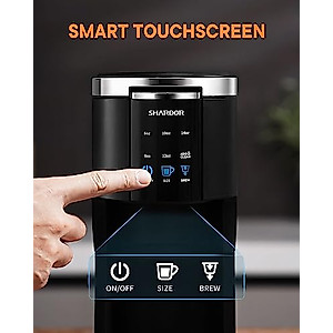 SHARDOR 3 in 1 Single Serve Coffee Maker for K Cup Pods & Ground Coffee & Teas, 6 to 14oz Brew Sizes, with 40oz Removable Water Reservoir, Self-cleaning Function