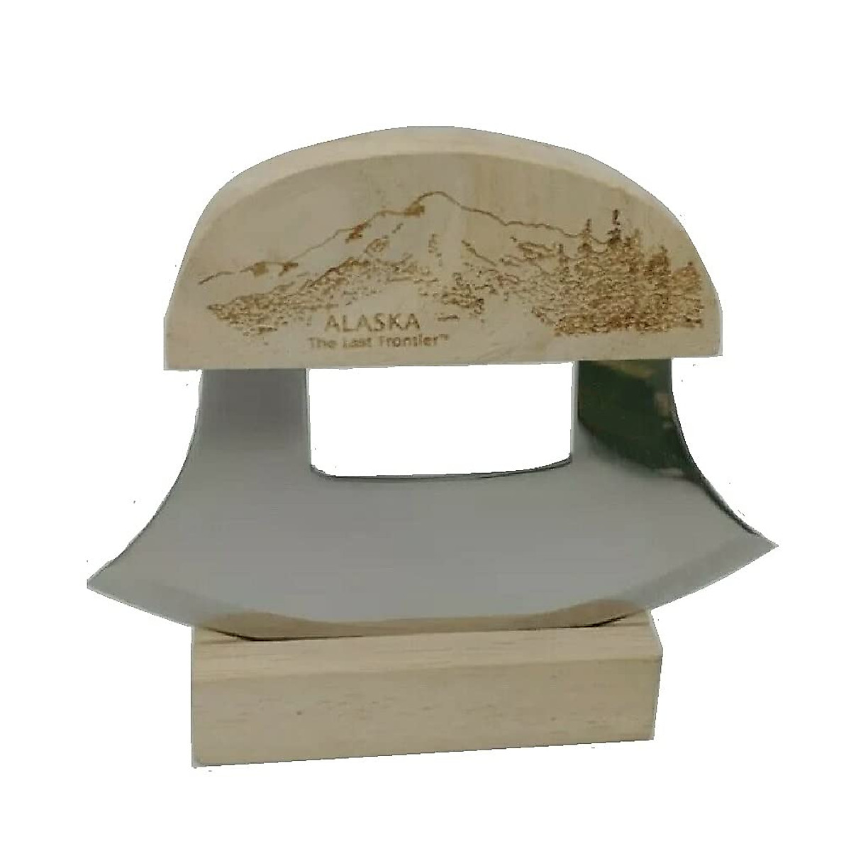 Alaskan Ulu Knife with Wooden Display Stand