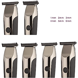 WZGZFER Hair Clippers Professional Trimmer Kit Cordless Barber Clipper with 6 Adjustable Guide Combs Rechargeable Hair Trimmer Set, Hair Cutting Machine Grooming Kit for Men/Kid/Baby (Silver)