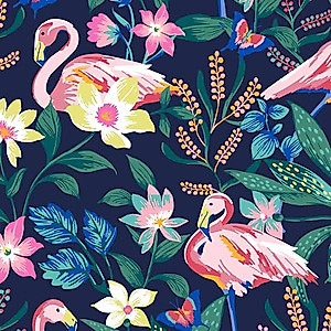 Vera Bradley Cotton Jordin Continental Wallet with RFID Protection, Flamingo Garden