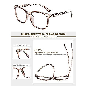 CHEERS DEVICES 5 Pack Blue Light Glasses for Women and Men, Blue Light Blocking Reading Glasses, Computer Readers Anti Glare Eyeglasses, Stylish Reading Glasses Men and Women(5 Pack Mix Color, 1.5)