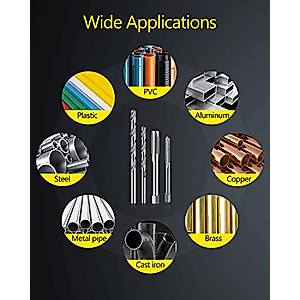 HOTYELL Drill and Tap Set, Metric HSS Taps M2 to M16 with Matching Jobber Length Drill Bits - 24 Pcs