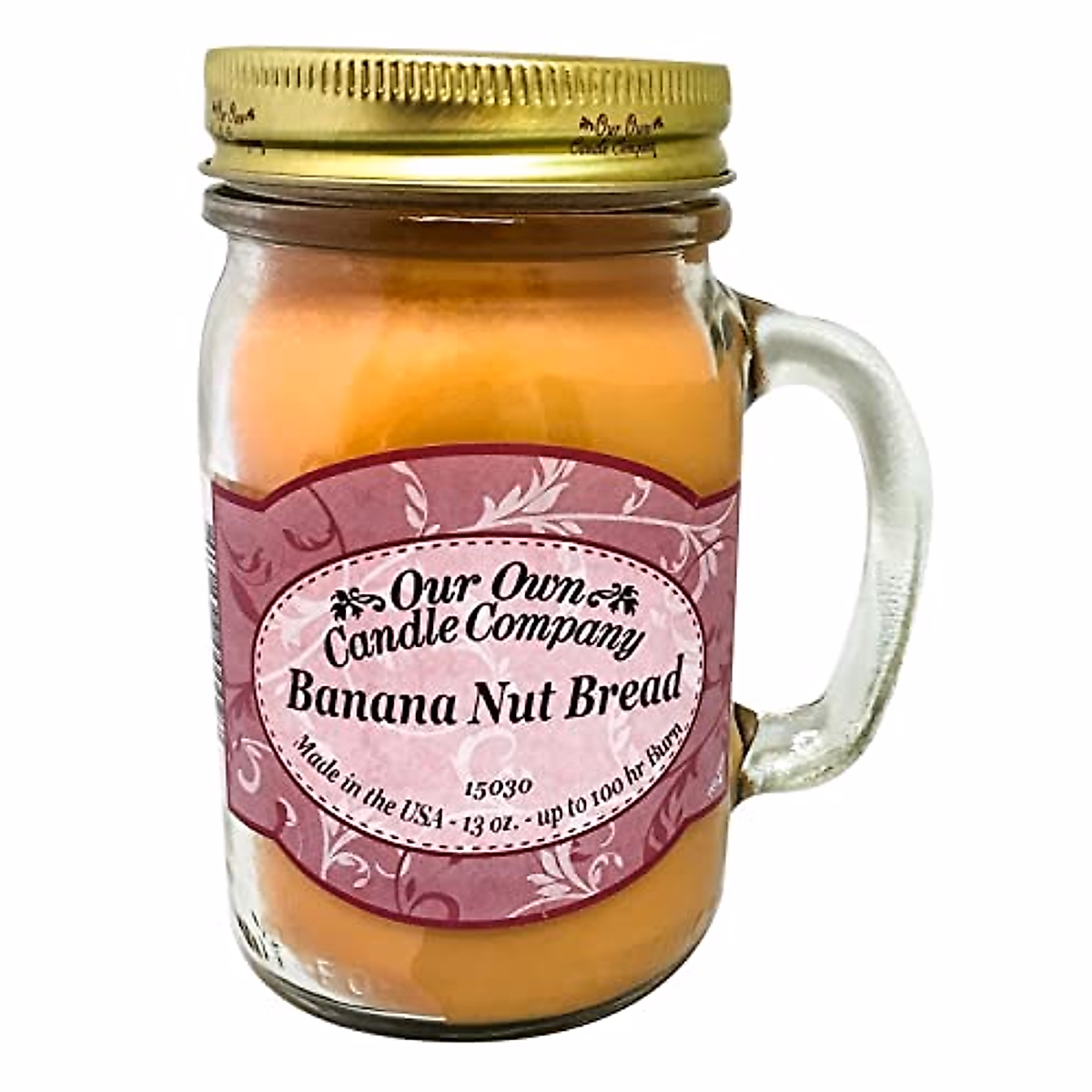 Our Own Candle Company Banana Nut Bread Scented 13 Ounce Mason Jar Candle