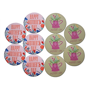 Novel Merk Mother’s Day Refrigerator Magnets,Small Circle Flowers & Watering Can Design for Fridge,Gifts,Decor,& Party Favors (10),Pink,Green,Rose,Blue,3 Inch