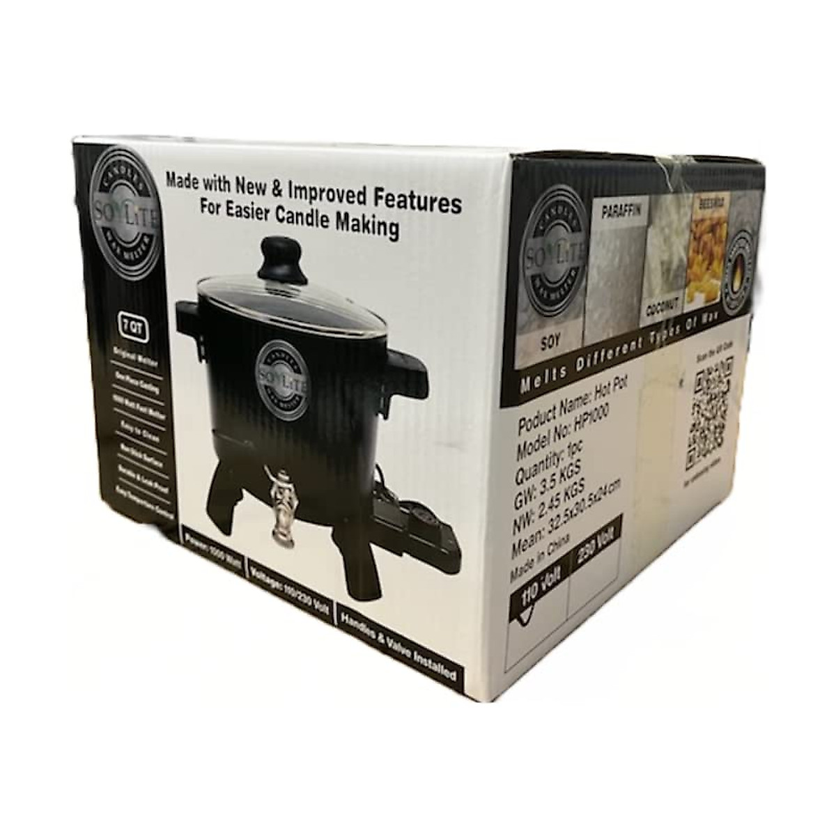 Wax Melter for Candle Making, Holds Approximately 7 Qts Or 14 Lbs of Melted Wax, Wax Melter Has Easy Pour Valve, by SOYLITE CANDLES