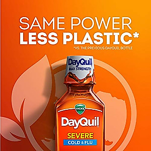 Vicks DayQuil and NyQuil SEVERE Cold & Flu Berry Liquid Medicine, Max Strength Relief for Headache, Fever, Sore Throat, Nasal Congestion, Cough, Combo Pack, 2 x 12 oz Bottles, 1 NyQuil, 1 DayQuil