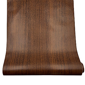 Yifely Minimalist Brown Wood Grain Furniture Paper Self Adhesive Shelf Liner Nightstand Door Sticker 17.7 Inch by 9.8 Feet