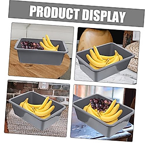 CRILSTYLEO 2pcs Box Storage Basket Food Storage Bin Vegetable Tote Tub Dish Basin Food Washing Bowl Food Service Bus Commercial Bus Tub Restaurant Wash Basin Commercial Tote Tub Grey Pp