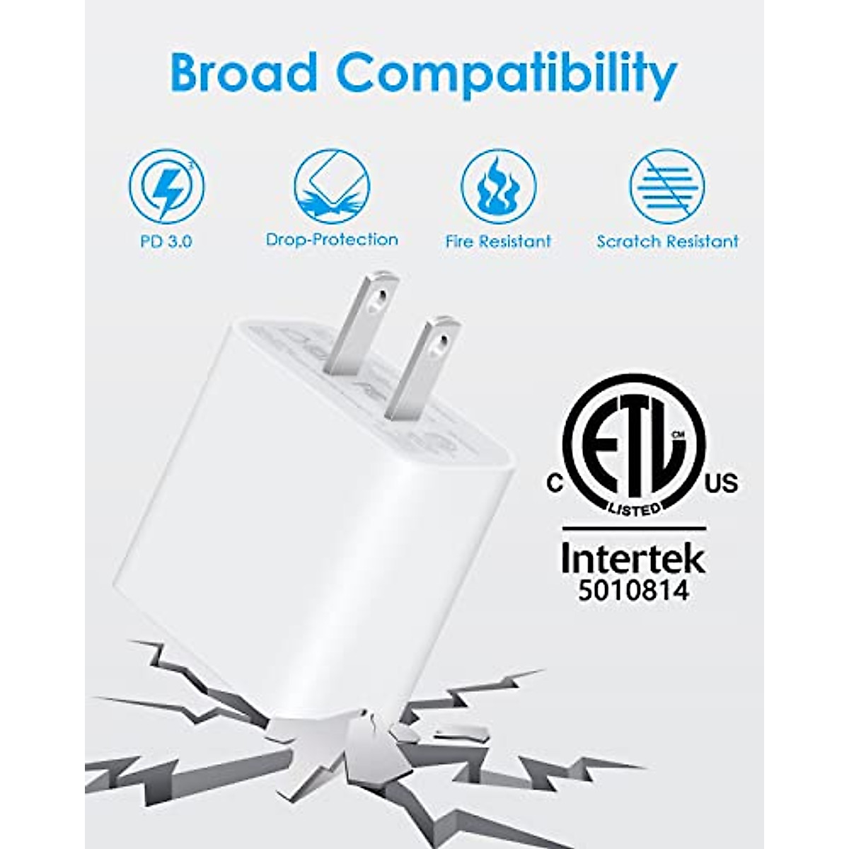 USB C Charger, 2 Pack 20W PD USB C Adapter iPhone Charger Block Type C Fast Charging Compatible with iPhone 14 13 12 11 Pro Max, 14 Plus, XR XSMAX, iPad, Google Pixel 4XL/4/3XL