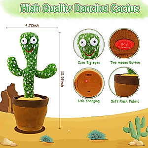 Shayson Dancing Cactus Toy for Kids, Repeating Words, Electric Plush, Early Education & Home Decoration