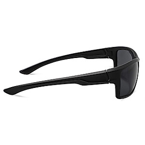 MAXJULI Polarized Sports Sunglasses for Men Women for Running Fishing Driving MJ8014 Black Frame with Grey Len