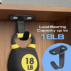 AccEncyc 12Pcs Screw Mounted Ceiling Hooks Under-Shelf Towel Robe Clothes Hook Matte Black Stainless Steel Hooks Heavy Duty Top Hook Metal Wall Hooks Hanger for Bathroom, Kitchen, Cabinet, Garage