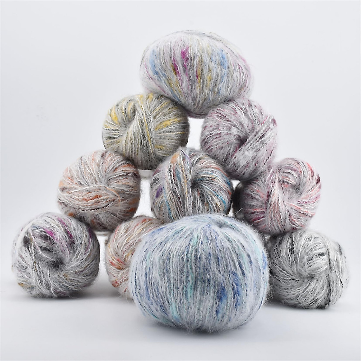 100g Colorful Plush Wool Thread Cashmere Soft for Sweater Hat Mohair Yarn Colored Dots Knitting Spokes Hook Needlework