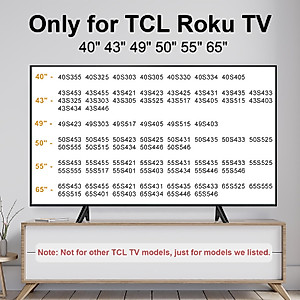 Base TV Stand for TCL Roku TV Legs, for TCL 40inch 43inch 49inch 50inch 55inch 65inch TV Stand 40S325 40S303 43S425 49S517 50S435 50S433 55S431 65S435 with Screws & Instructions