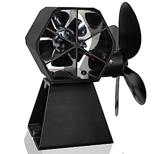UXZDX CUJUX Foreign Trade Fireplace Thermal Power Double Fan Blade Fan Wood Fireplace Fan (Color : Black, Size : 181419cm)
