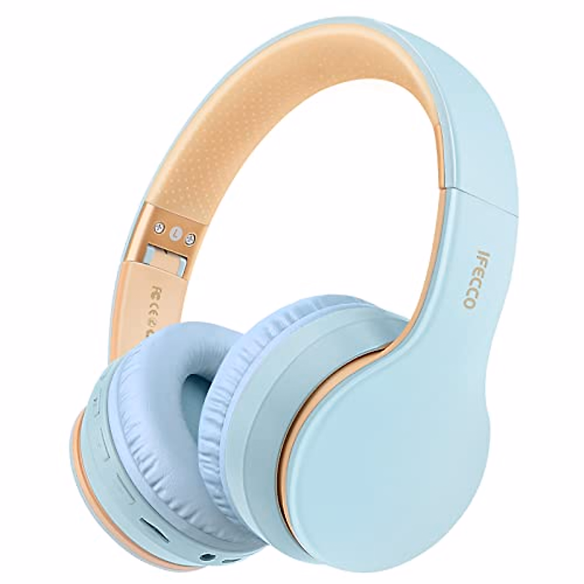 I LOVE EF IFECCO Wireless Bluetooth Headphones Over Ear with Build-in Microphone and 3.5mm Cable for Wired Headset Mode with HD Stereo Sound Soft Earpads Long Battery Life