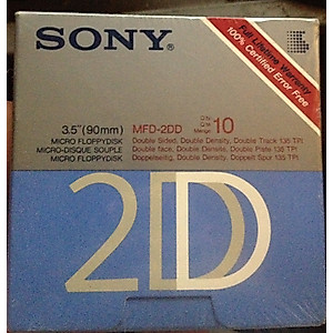 Sony MFD-2DD XT Series Enhanced Performance 3.5-Inch Micro Floppy Double Density Disks 10 Pack
