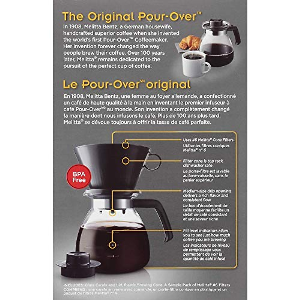 Melitta 640616 Coffee Maker, 52 oz, Glass Carafe