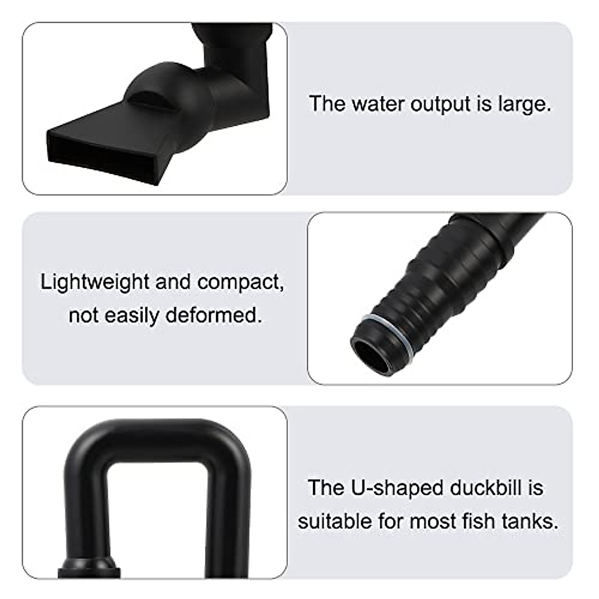 MiOYOOW U Return Pipe, 360° Rotation Aquarium U Return Pipe Fish Tank Pump Nozzle for Aquarium Water Pump