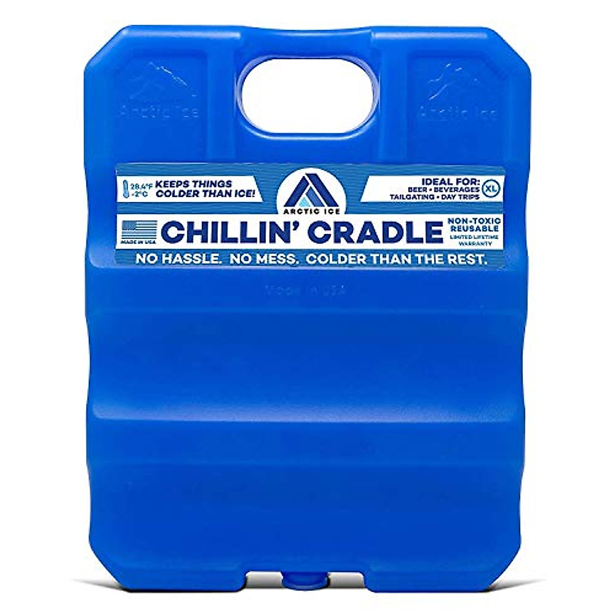 Arctic Ice Chillin' Cradle Series Ice Pack - Long Lasting High Performance X-Large (5 LBS) Ice Pack Curved Design for Sodas, Sports Drinks, Beer or Wine, Middle Divider, Freezes at 28 Degrees (2-Pack)