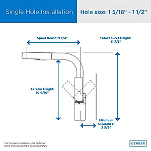 Gerber Plumbing Mid-Town Pull-Out Kitchen Faucet with Snapback Retraction