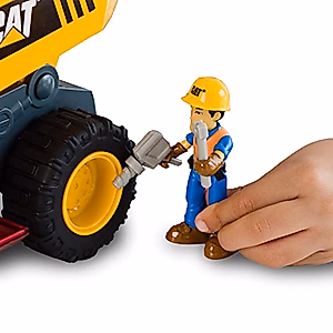 CAT Construction Toys, Power Action Crew 12" Dump Truck with Action Figure, Lights and Sounds, Ages 3 and Up