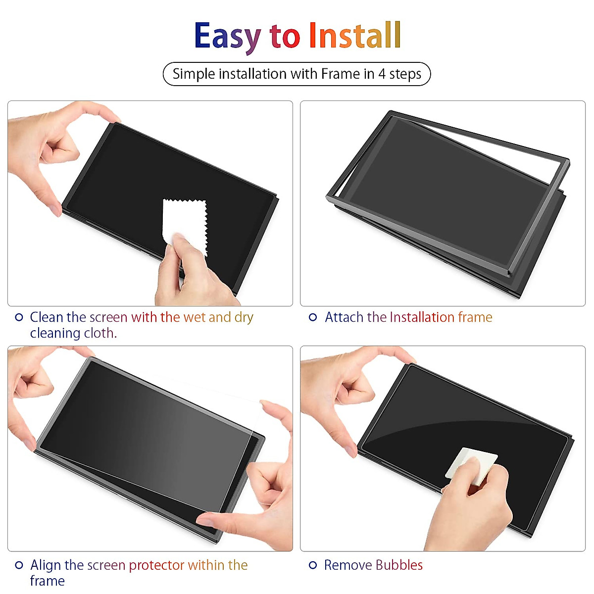[4 Pack] daydayup Tempered Glass Screen Protector Compatible with Nintendo Switch OLED Model 2021 - with [Alignment Frame] Transparent HD Clear Screen Protector for Accessories & Console