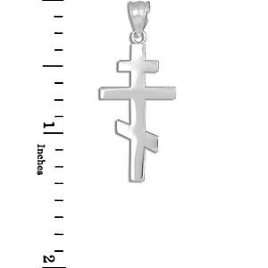 Religious Jewelry 925 Sterling Silver Plain Russian Orthodox Cross Pendant