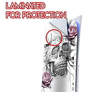 ITS A Skin Skins Compatible with Sony Playstation 5 Console Disc Edition - Protective Decal Overlay Stickers wrap Cover - Roses in Skull