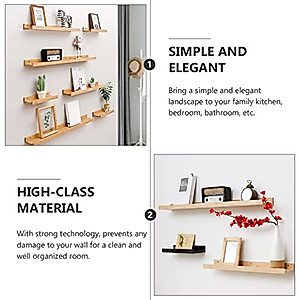 Veemoon Wall Mount Shelf Wall Rack Wall Shelf Multi-Function Wood Floating Shelf for Kitchen Living Room Bathroom