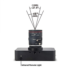 MOKOSE 12MP HDMI Camera 1080P USB HD Streaming Teaching Webcam, Recording 4K@30FPS Industry C/CS-Mount Camera with 6-12mm No Distortion Manual Zoom Lens