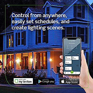 Leviton DW6HD-1BZ Decora Smart Wi-Fi 600W Universal LED/Incandescent Dimmer, Works with Amazon Alexa, No Hub Required, 1-Pack, White