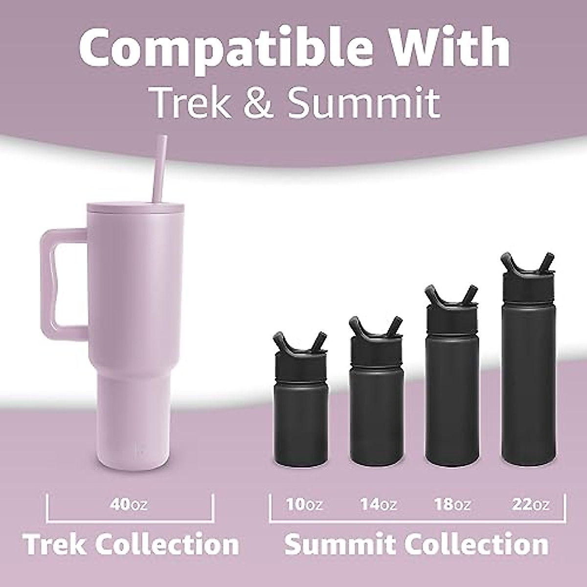 Jmoe USA 3-Pack Boot Sleeve Covers for Simple Modern 40oz & 30oz Trek Tumbler With Handle | Travel Mug | Protects Against Dents & Scratches | Fits Summit Bottles | Soft Silicone (Lavender Mist)