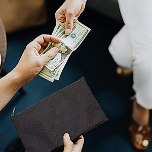 Cardinal bag supplies Multipack of 2 Compact Zipper Cloth Pouches,11 x 6 inches (Black)