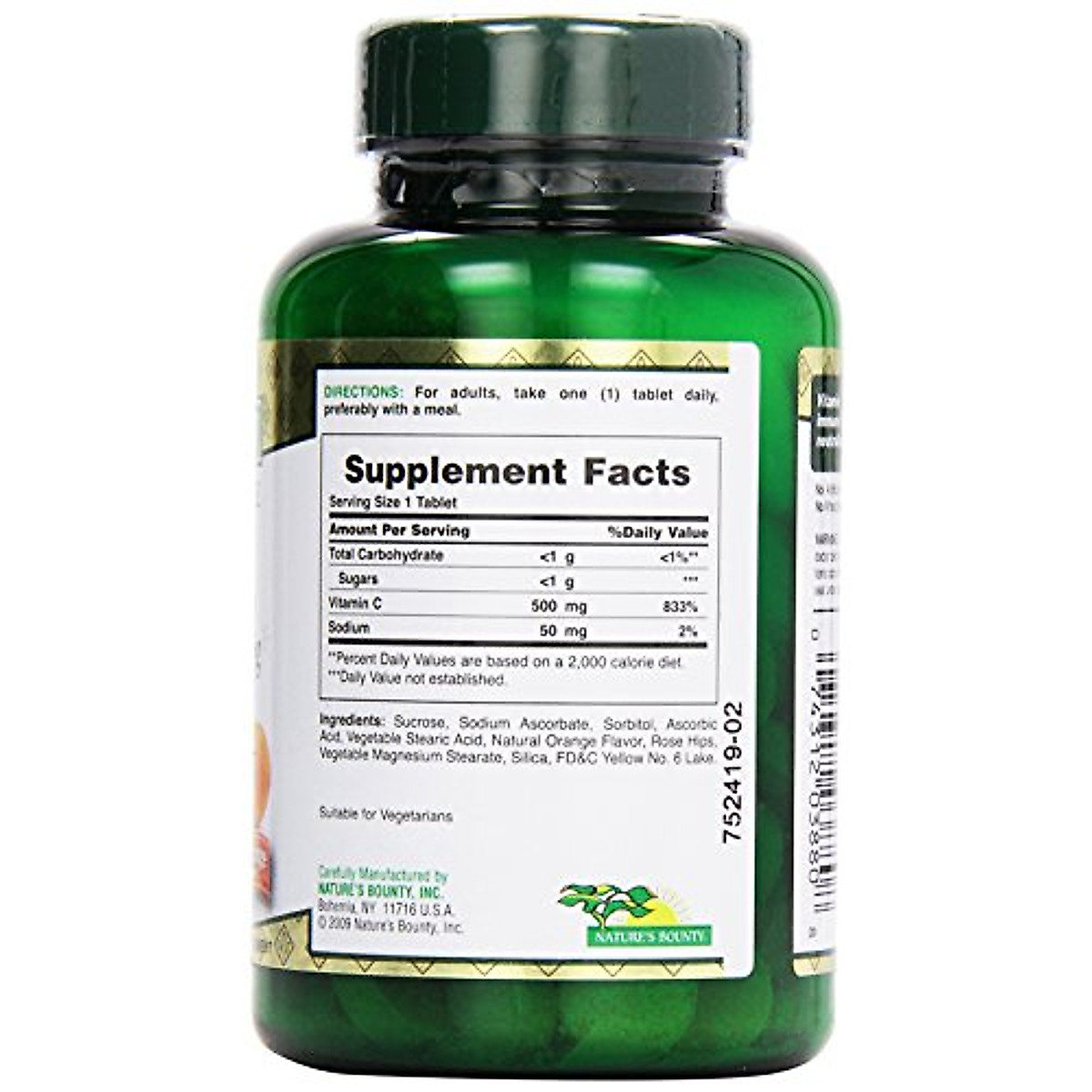 Nature's Bounty, C-500 mg Delicious Chewable w/ Rose Hips Tablets, 90 ct