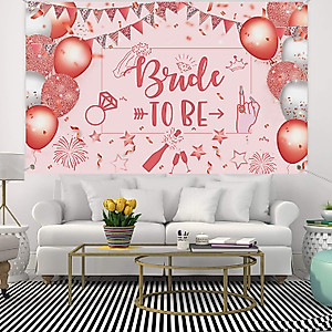 Bachelorette Party Backdrop,Bride to Be Backdrop Banner Sign Poster,Large Fabric Rose Gold Bride to Be Sign Photo Backdrop Background for Bachelorette Party Decoration (Rose Gold)