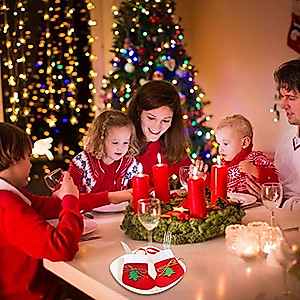 WarmHut 12Pcs Christmas Santa Silverware Holders - Xmas Party Dinner Table Decor Knife and Fork Bag Silverware Storage Bags Tableware Holders Set - Christmas Tree Decoration