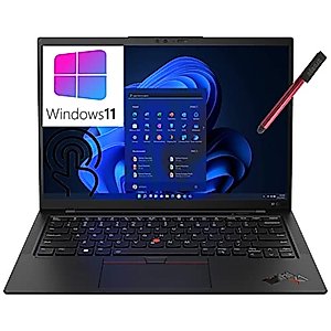 2023 Lenovo ThinkPad X1 Carbon Gen 10 14" Touchscreen WUXGA 400nits Business Laptop, 12th Gen Intel 12 Cores i7-1260P, 16GB LPDDR5 RAM, 2TB PCIe SSD, WiFi 6, BT 5.1, Windows 11, BROAG 64GB Flash Drive