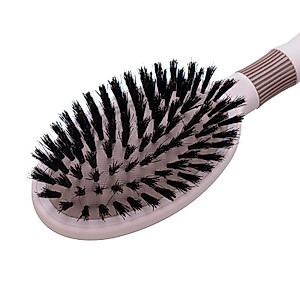 KISMETICS Hair Brush, Argan Oil Infused, Large Cushion, Boar Bristles, for Shine and Easy Styling, Unisex, All Hair Types