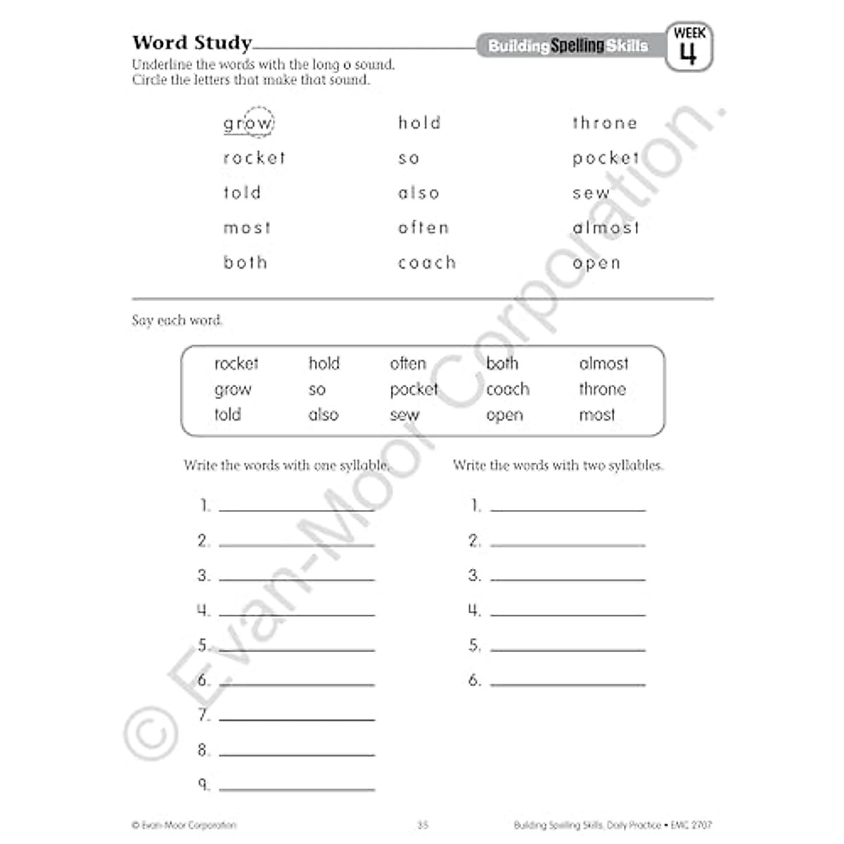 Evan-Moor Building Spelling Skills, Grade 3 - Homeschooling & Classroom Resource Workbook, Reproducible Worksheets, Teaching Edition, Spelling Strategies, Reading and Writing Skills