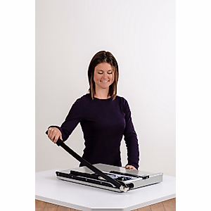 Dahle Vantage 18e Paper Trimmer, 18" Cut Length, 15 Sheet, Automatic Clamp, Adjustable Guide, Metal Base with 1/2" Gridlines, Guillotine Paper Cutter