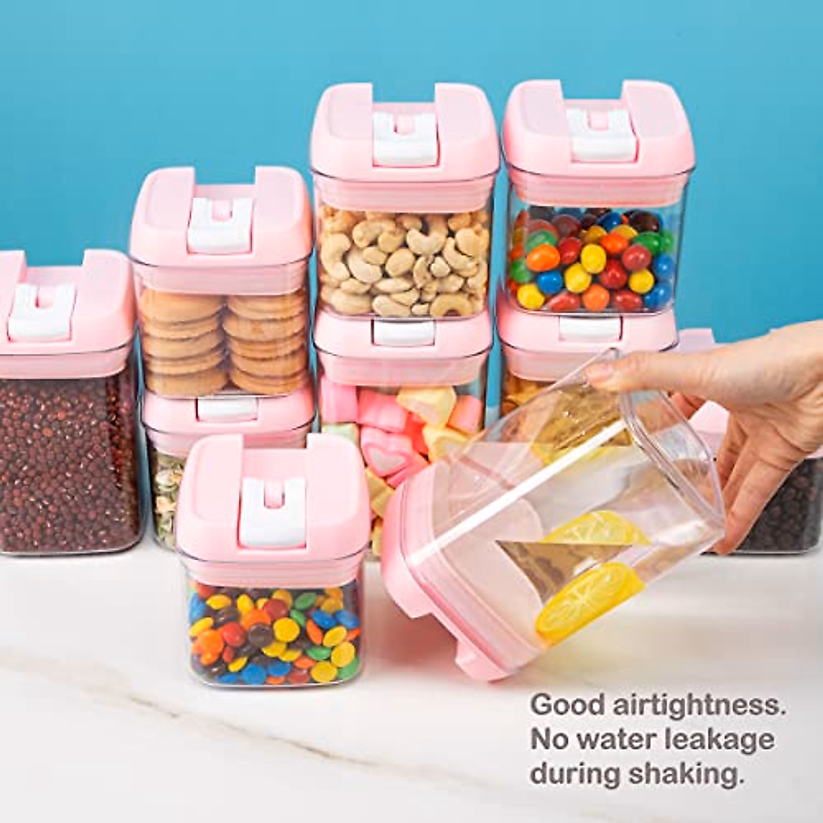 BBG Airtight Food Storage Container with Easy Lock Lids, Pink Plastic Egg Holder, Egg Storage Container for Refrigerator