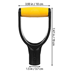 Hemoton Metal Cooking Spoon D Grip Shovel Handle 32mm Inner Diameter Plastic for Snow Shovel Digging Raking Tool Grip Pike Pole Garden Accessories Camping Accessories