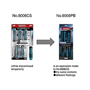 VESSEL MEGADORA Screwdriver Set 6pcs. 9006PB (Paper Box)