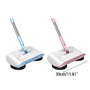 staol Combination of Broom and Mop Hand Push Type Household Broom and Dustpan Set Floor Broom Home Cleaning Tools Manual Sweeper, pink