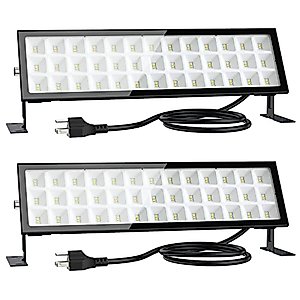 Onforu 2 Pack 72W LED Shop Light for Garage 600W Equiv, 6500lm LED Work Light, IP66 Waterproof Outdoor Flood Light with Plug, 6000K Daylight White LED High Bay Light for Workshop Yard Garage Factory