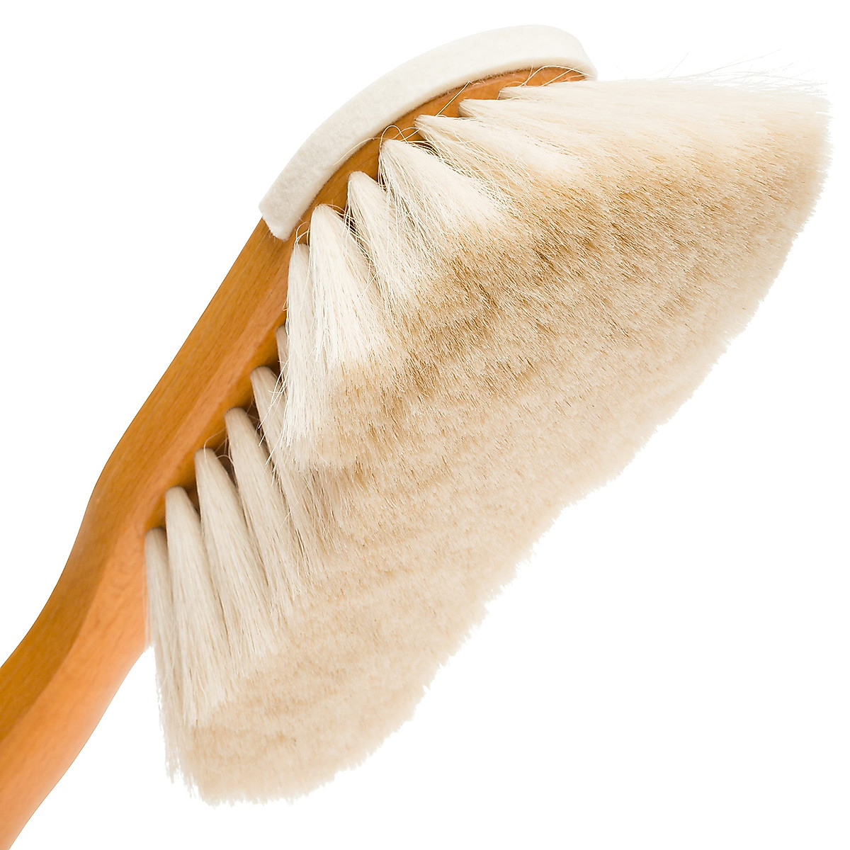 REDECKER S-Shaped Dust Brush with Goat Hair Bristles and Waxed Beechwood Handle, Made in Germany - Dust Brush for Books - Goat Hair Dusting Brush