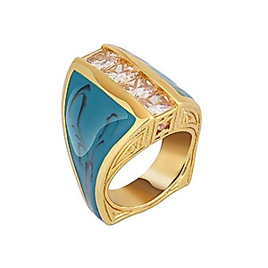 Engagement Rings for Women Unique Design Metal Geometric Square Zircon Female Ring Jewelry Gifta Good Gift for a Girlfriend, Boyfriend, Family